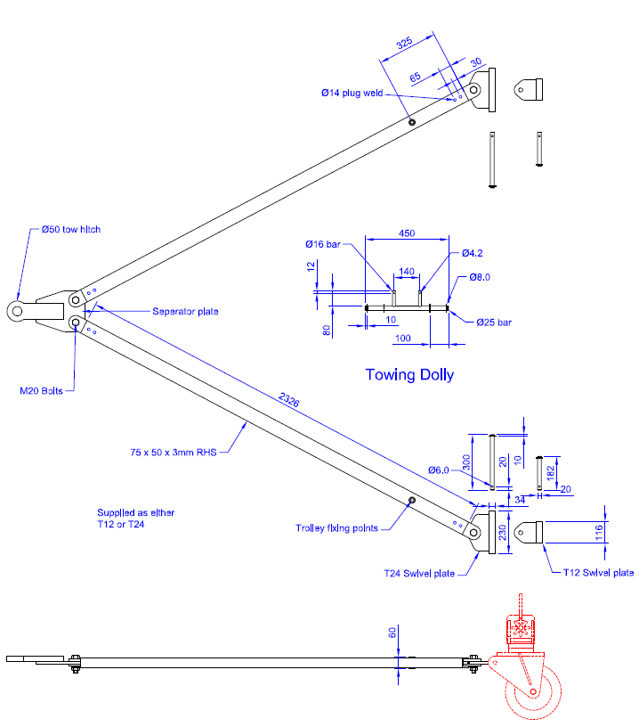 TOWING DOLLY DRAWING 2 | ISO Container Castors